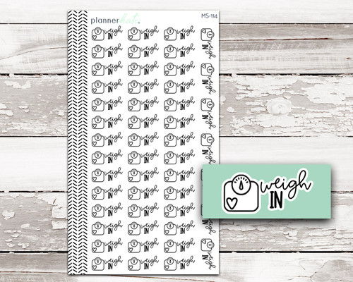 MS-114 || Weigh In Mixed Script Stickers | PlannerKate