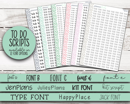 FONT-4 || TO DO Scripts - 12 Font Options | PlannerKate