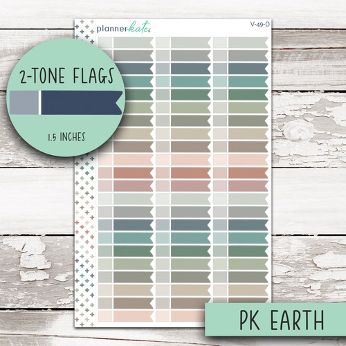 V-49-D || Two Tone Flag Labels for 7x9 Planners - PK Earth | PlannerKate
