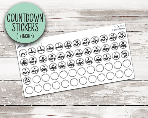 STK-117 || Countdown Stickers - Neutral | PlannerKate