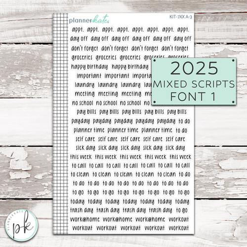 KIT-7XX A-03 || 2025 Kit Mixed Script #1 | PlannerKate