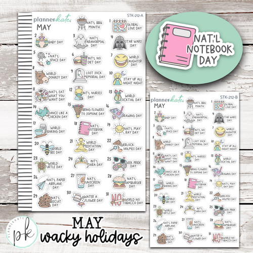 MAY Wacky Holidays - Pastel | STK-212 | PlannerKate