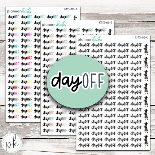 KMS-116 || Day Off Kit Mixed Scripts | PlannerKate