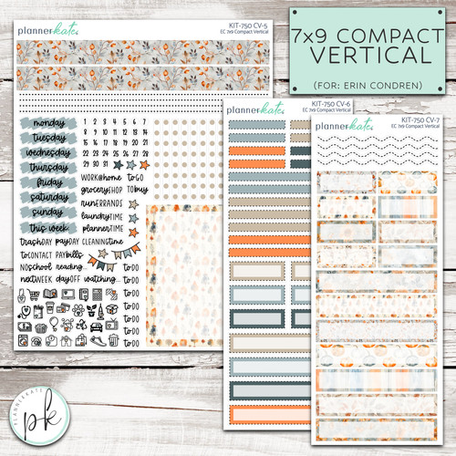 KIT-750 7x9 CV || "Crisp & Cozy" Weekly - Erin Condren 7x9 Compact V ...