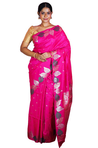 Leaf Motive Open Border Katan (NEON PINK) | Noksha Kata