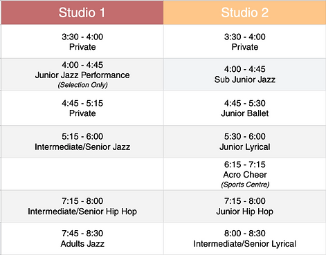 Medowie Timetable | debbie-rae-dancers