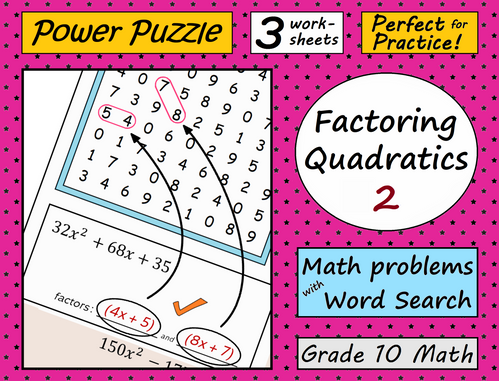 Factoring Quadratics 2, Math (Grade 10) | Power Puzzle