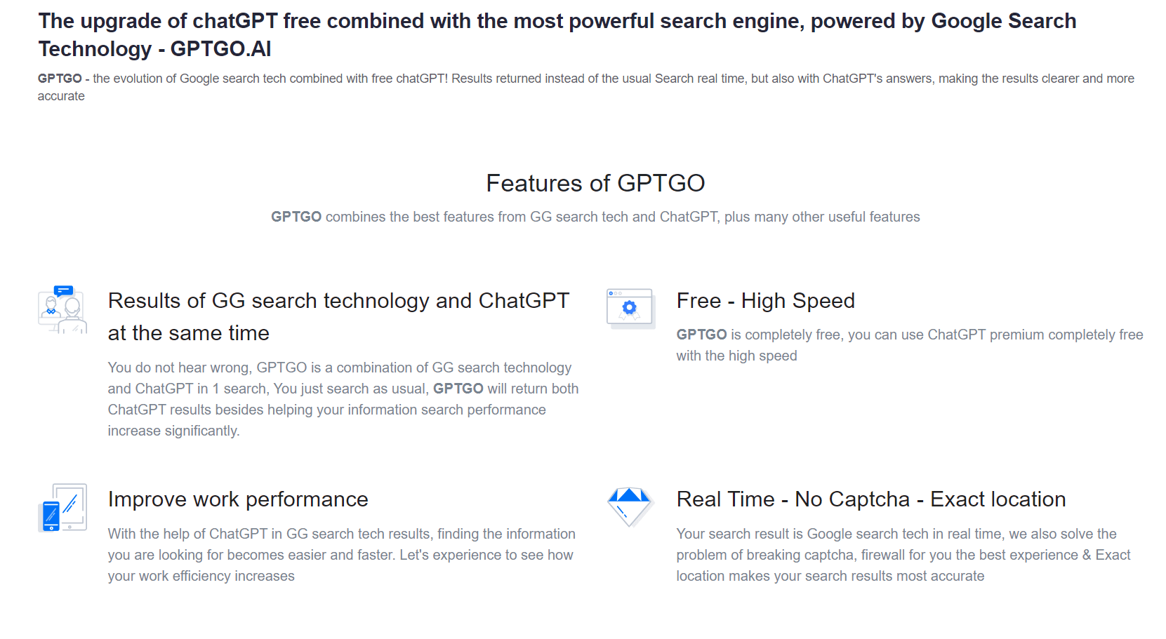 GPTGO | Experience The Power of AI-Enhanced Google Searches For Free