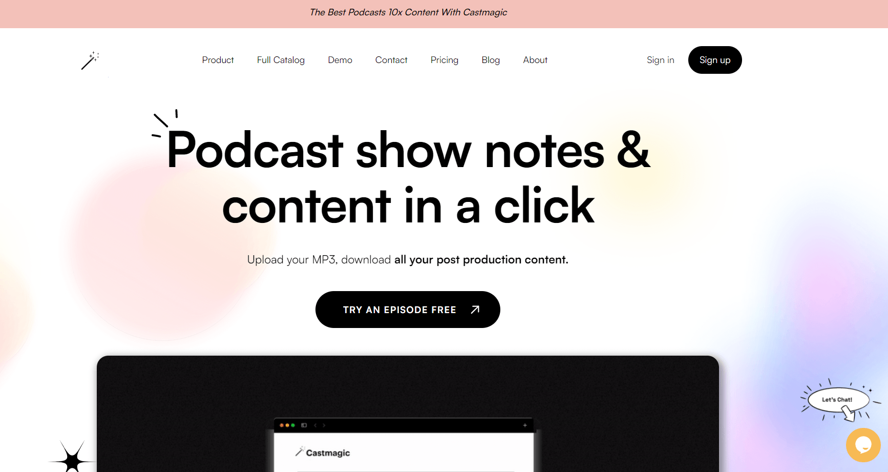 Castmagic | AI-Powered Podcast Content Extraction and Repurposing Tool