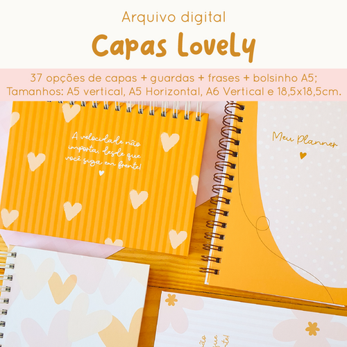 Combo Capas A5, A6 e 18,5x18,5 | Lovely | Papel Sorriso