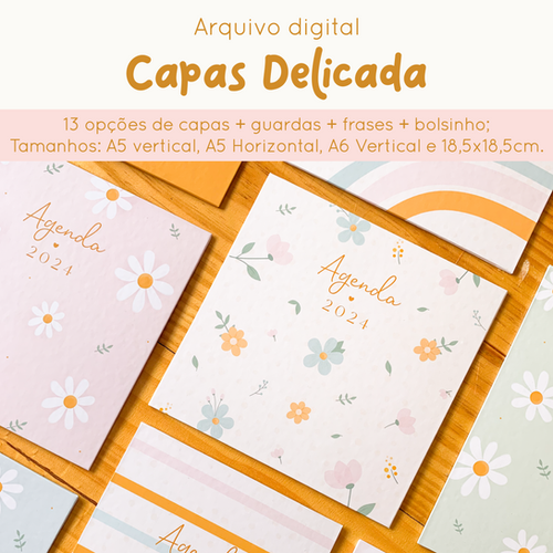 Combo Capas A5, A6 e 18x18 | Delicada | Papel Sorriso