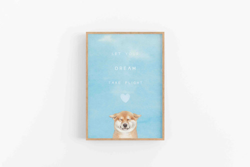 "Let Your Dreams Take Flight" Shiba Inu Art Print | Shiso Paper