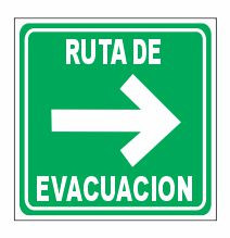 Letrero de Ruta de evacuación 20x20cm | mas-diseno