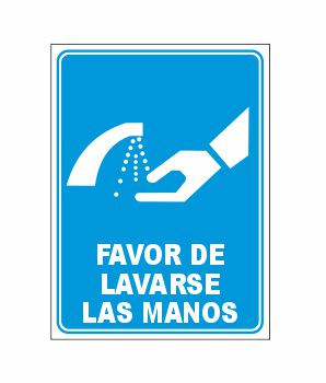 Letrero Lavarse las manos 20x25cm en estireno | mas-diseno