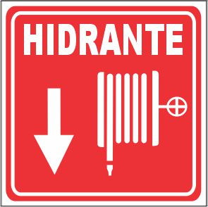 Letrero Hidrante 20x20cm | mas-diseno