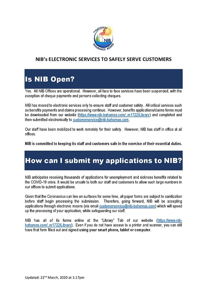 IMPORTANT UPDATES: NIB's Frequently Asked Questions...