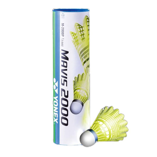 Yonex MAVIS 2000 (Tube of 6) Nylon Shuttles (Yellow) | Racquets Pro Shop