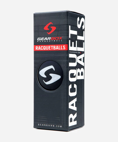 Gearbox Racquetball - 3 Ball Pack - Sleek Black | Racquets Pro Shop