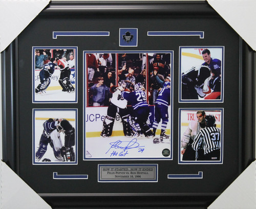 Felix Potvin Signed 20x24 Fight Frame | amcmemorabilia