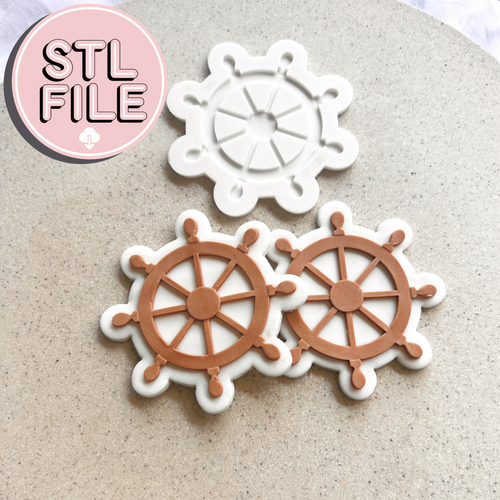 Boat Wheel STL File - Fondant Stamp & Cookie Cutter | The Cookie Press