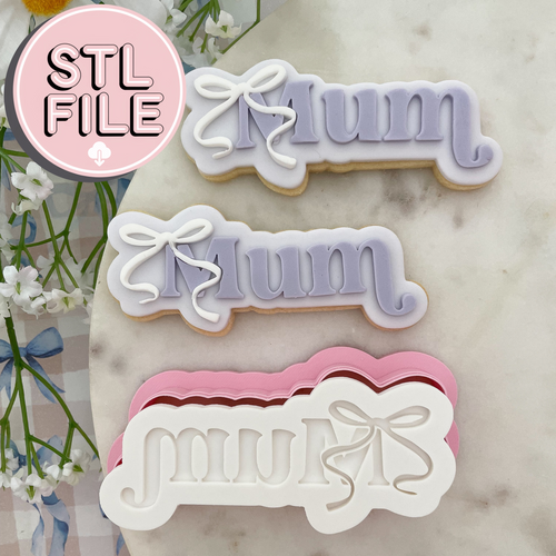 Mum Bow - STL File - Fondant Stamp & Cookie Cutter | The Cookie Press