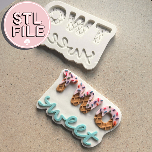Two Sweet STL File - Fondant Stamp & Cookie Cutter | The Cookie Press