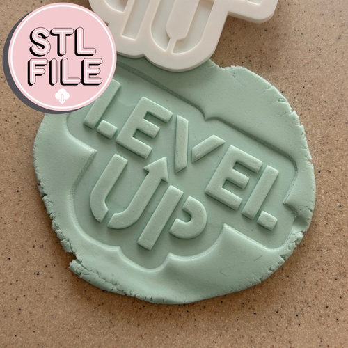Level Up - STL File - Fondant Stamp & Cookie Cutter | The Cookie Press