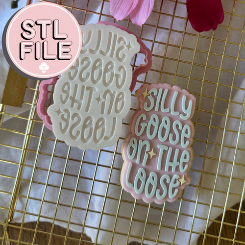 Silly Goose - STL File - Fondant Stamp and Cookie Cutter | The Cookie Press