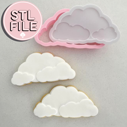 Clouds STL File - Fondant Stamp & Cookie Cutter | The Cookie Press