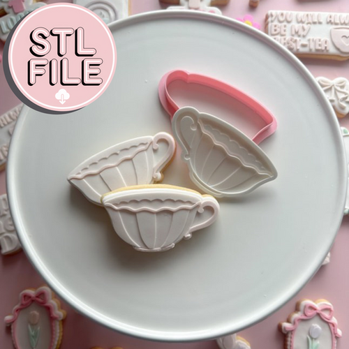 Vintage Teacup - STL File - Fondant Stamp & Cookie Cutter | The Cookie ...
