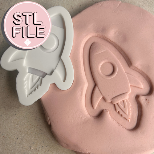 Rocket STL File - Fondant Stamp & Cookie Cutter | The Cookie Press