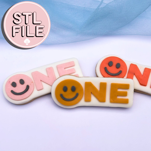 Smiley One STL File - Fondant Stamp & Cookie Cutter | The Cookie Press