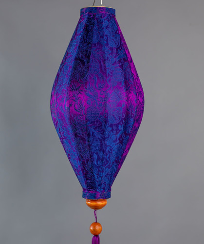 Purple Red Silk Lantern - Oval | Silk Lanterns