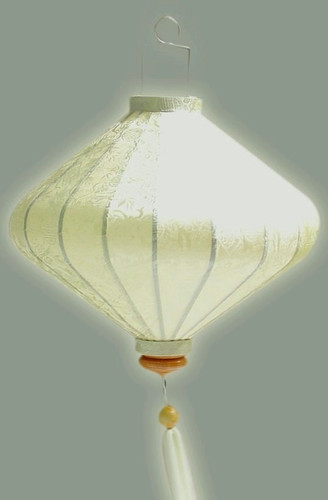 Ivory Silk Lantern - Diamond | Silk Lanterns