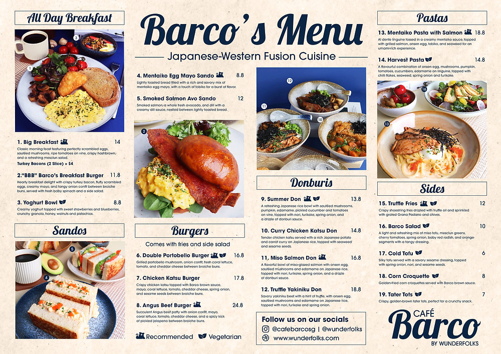 Cafe Barco by Wunderfolks Jap Western Menu!