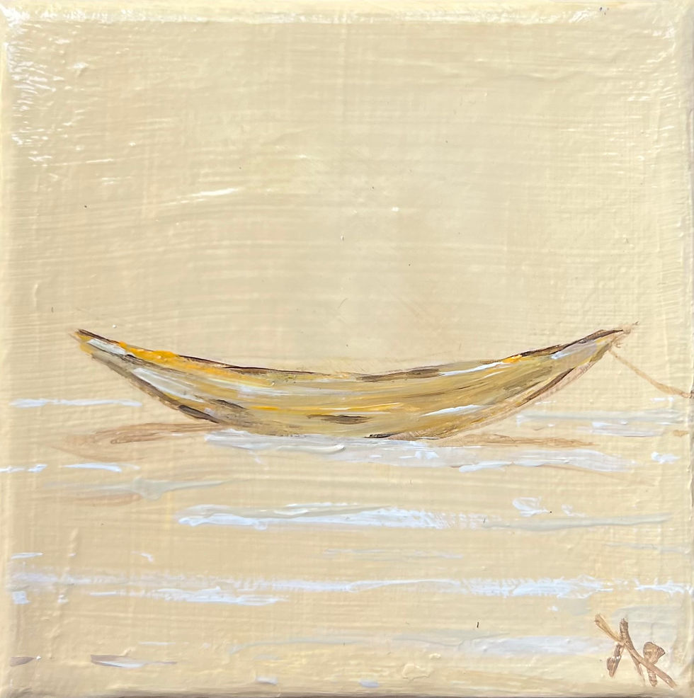 Tan Pirogue 4x4" | Avery Rowan Art