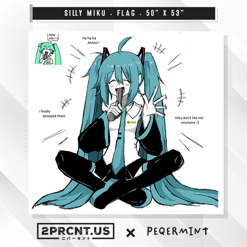Silly Miku Wall Flag | 2Prcnt.us