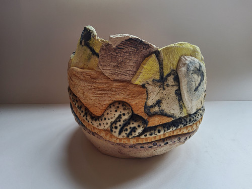 Large Textured Layered Pot | Art-hub (Artizan)