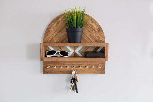 Handmade Solid Wood Ultimate Entryway Organizer - BRILLIANTJO-B