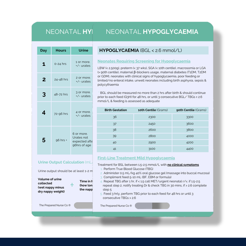 Neonatal Hypoglycaemia and Normal Output Guide | ThePreparedNurseCo