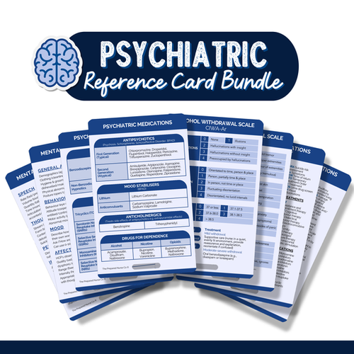 Nursing Reference Cards, Psychiatric