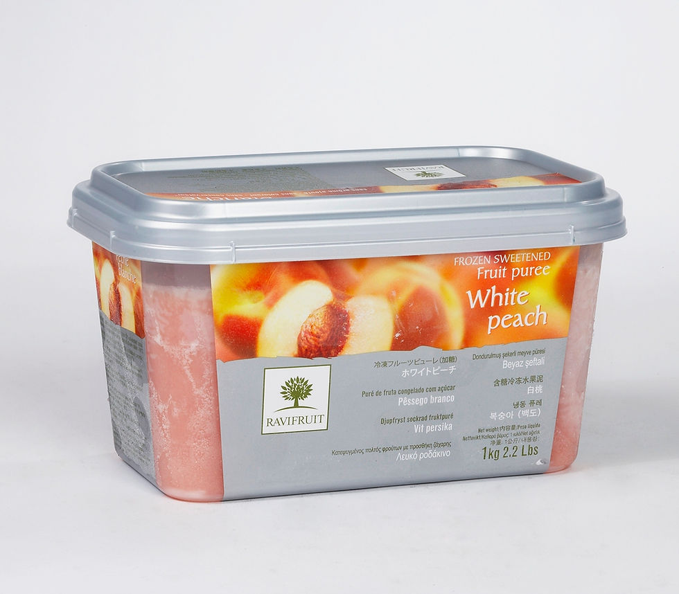 Peche de Vigne Ruby Peach Puree - Ravifruit | Pastry Chef Resource