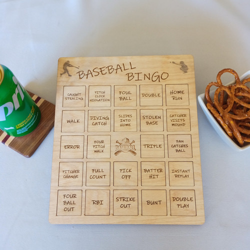 Custom Baseball Bingo game - reusable bingo card for game night