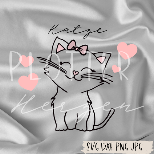 Niedliche Katze Plotterdatei | Plotterherzen