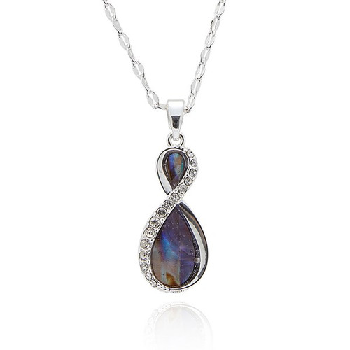 Paua Shell Infinity Silver Plated Necklace | Jojangles