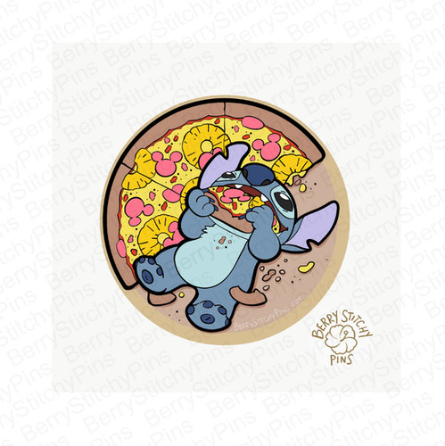 Hawaiian Pizza Stitch Vinyl Sticker | BerryStitchyPins