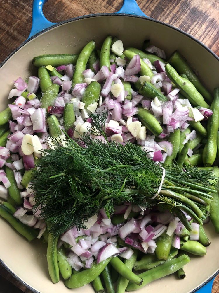 Fresh Broad (Fava)Beans with Olive Oil and Dill Recipe