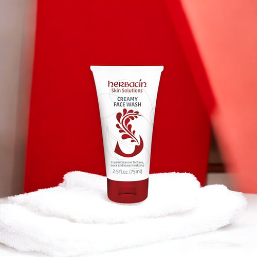 Herbacin Skin Solutions Creamy Face Wash, 2.5fl oz | EcoGoTravel