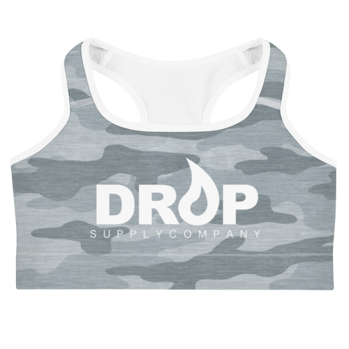 Grey Camo Sports Bra | DROP