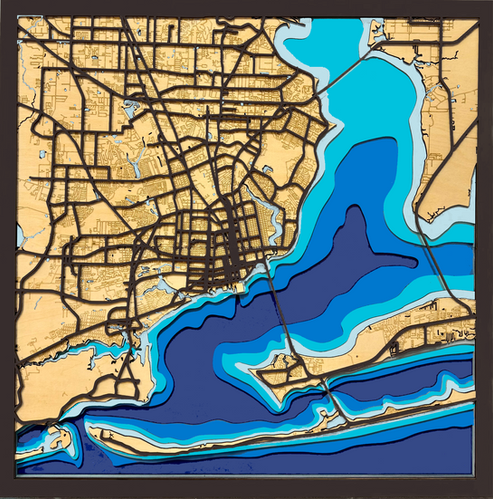 Studio series 3D lake/coastal/city map You customize! | Grant Reid Designs